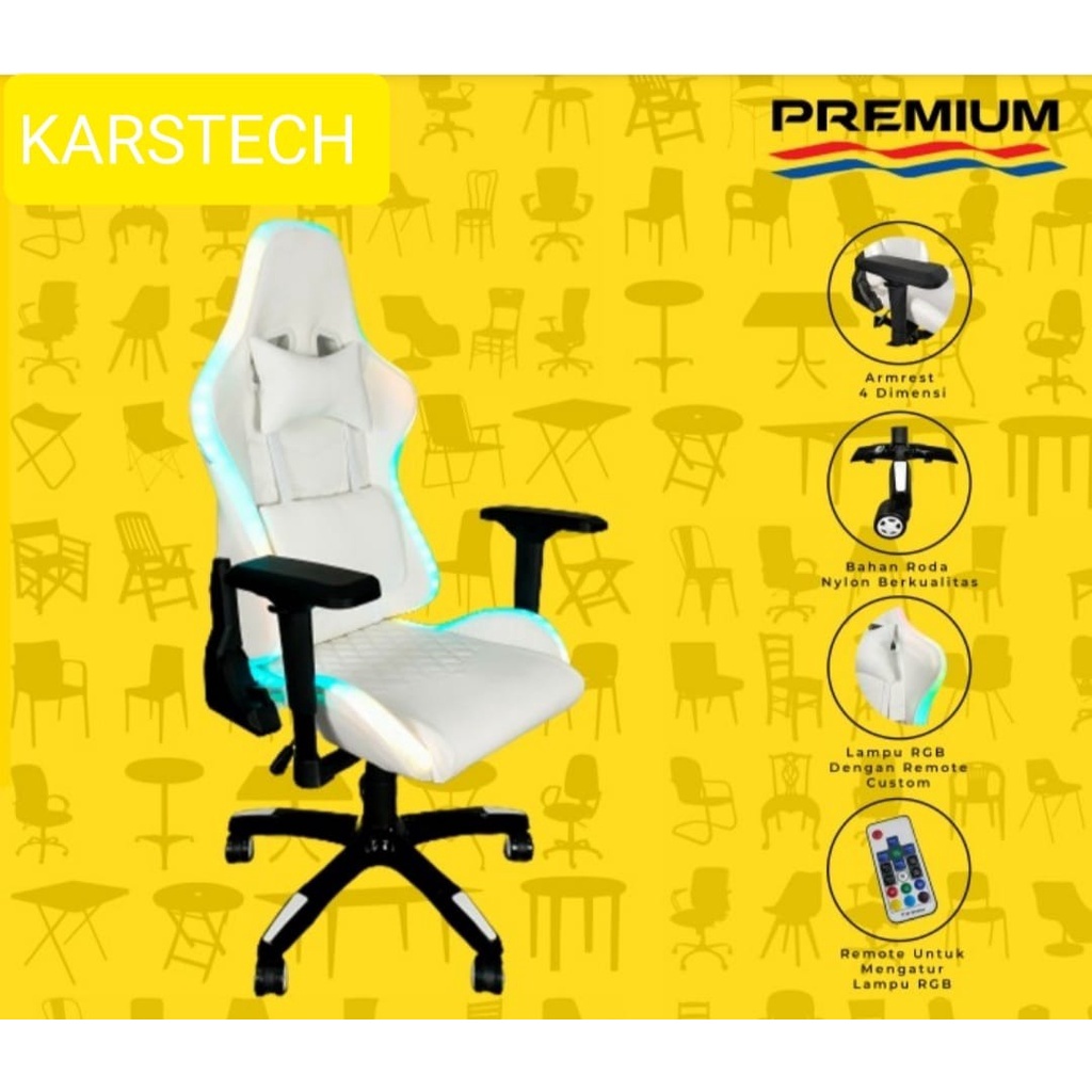 Jual Kursi Gaming Lampu RGB Premium Quality | Shopee Indonesia