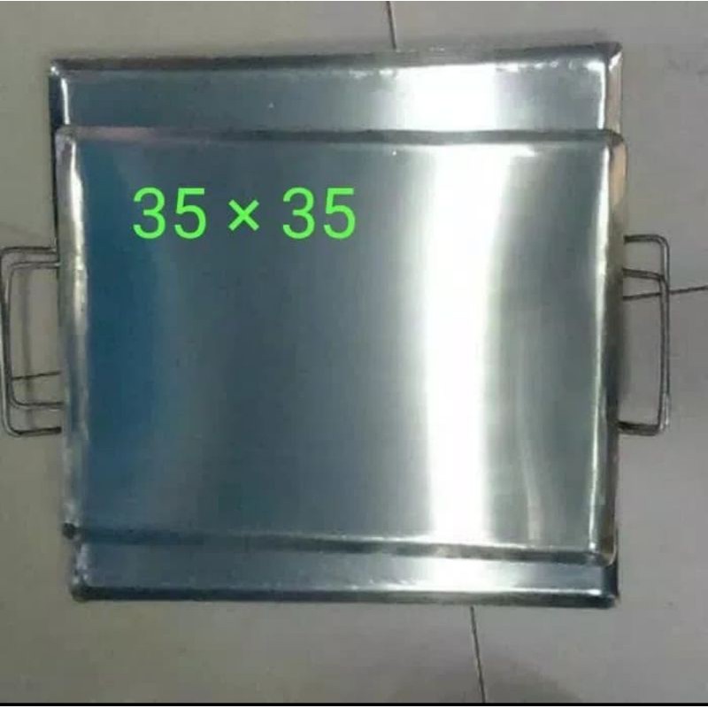 Jual wajan plat persegi ukuran 35x35cm panggangan roti kebab burger ...