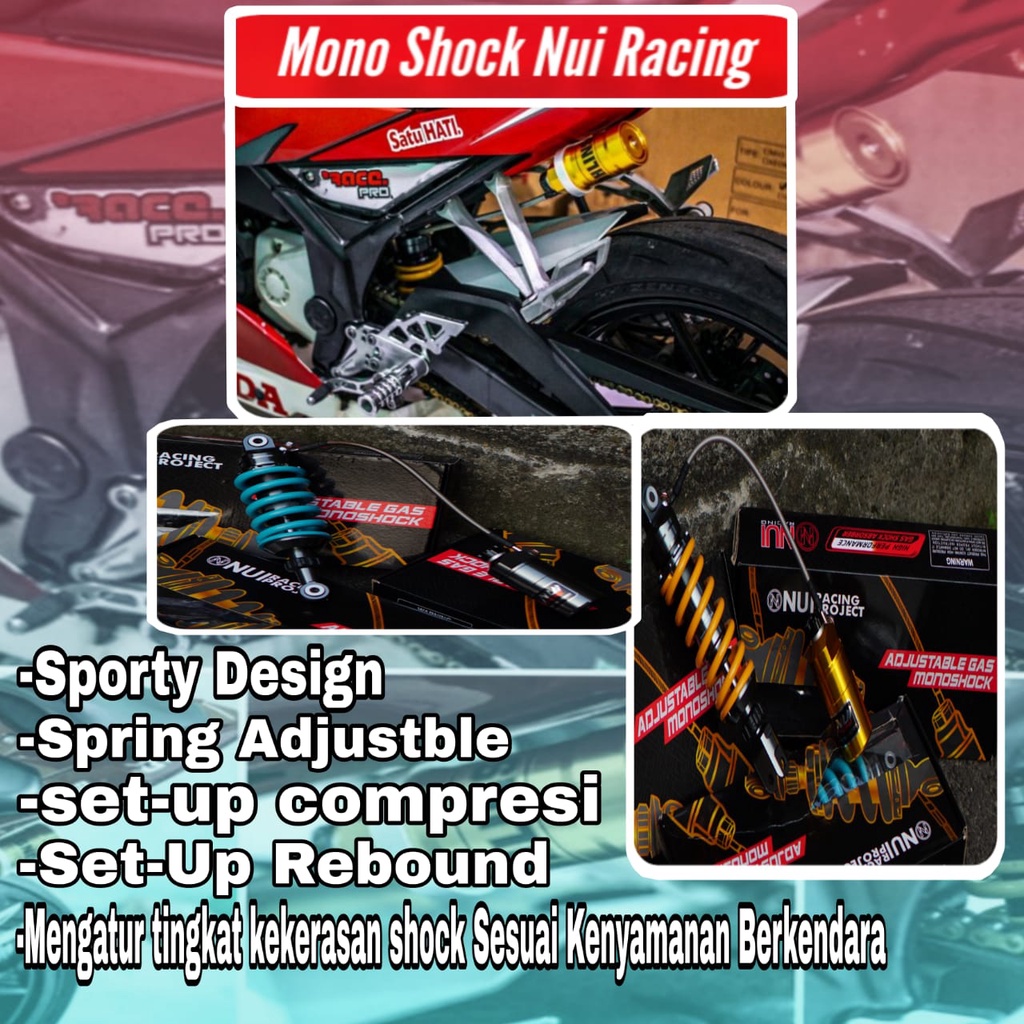 Jual SHOCK NUI RACING CBR 150 SHOCK BREAKER CBR MONO SHOCK NUI CBR 150 VIXION R15V3 SATRIA R25 ...