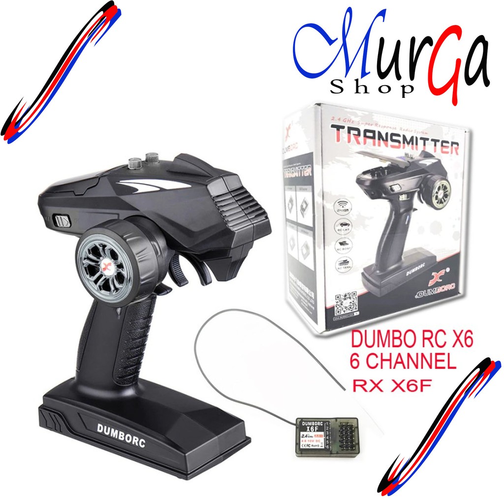 Jual REMOTE 6 CHANNEL DUMBO RC X6 PLUS RECEIVER | Shopee Indonesia