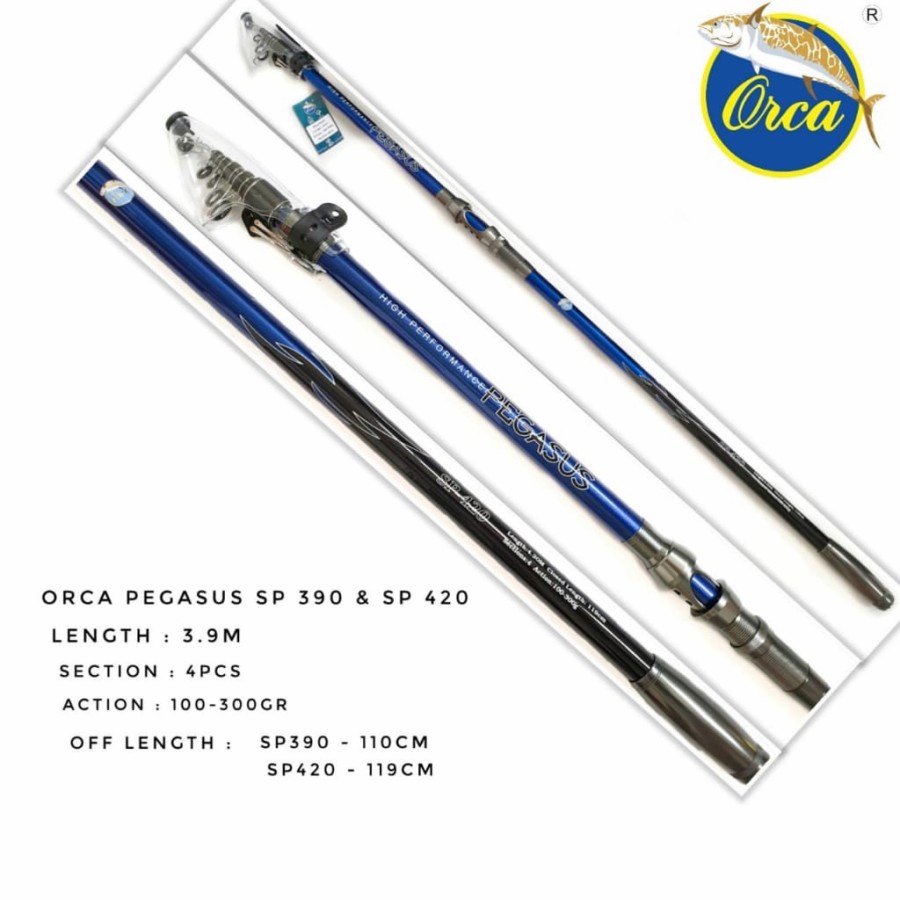 Jual Joran Pancing Laut Pasiran Surf Orca Pegasus 390 420 450 Bahan ...