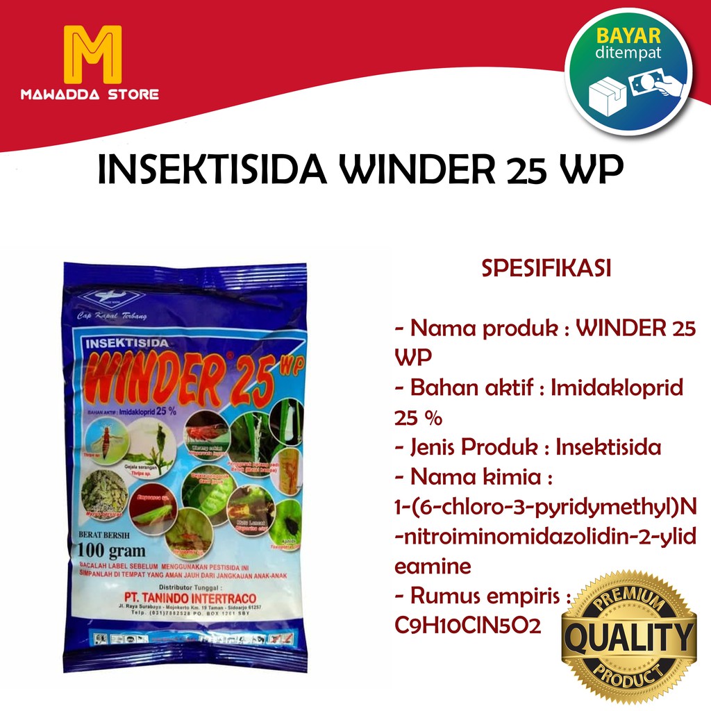 Jual Obat Pertanian Pembunuh Serangga Insektisida WINDER 25WP - 100 ...