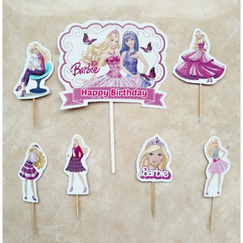 Jual topper hiasan kue untuk ulang tahun & cake karakter Barbie ...