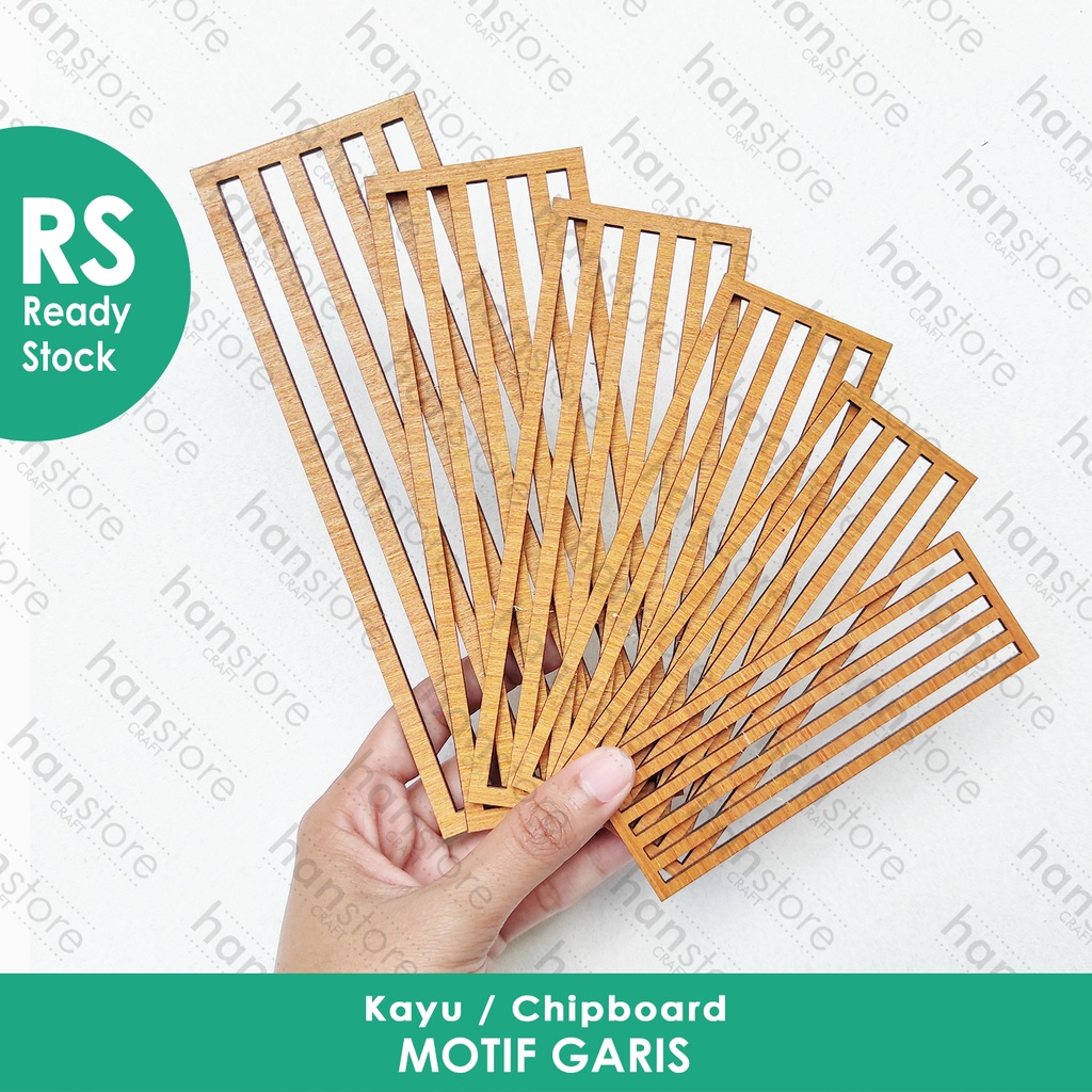 Jual RS Ornament Segi empat Motif Garis Kayu Plywood / MDF / Triplex ...