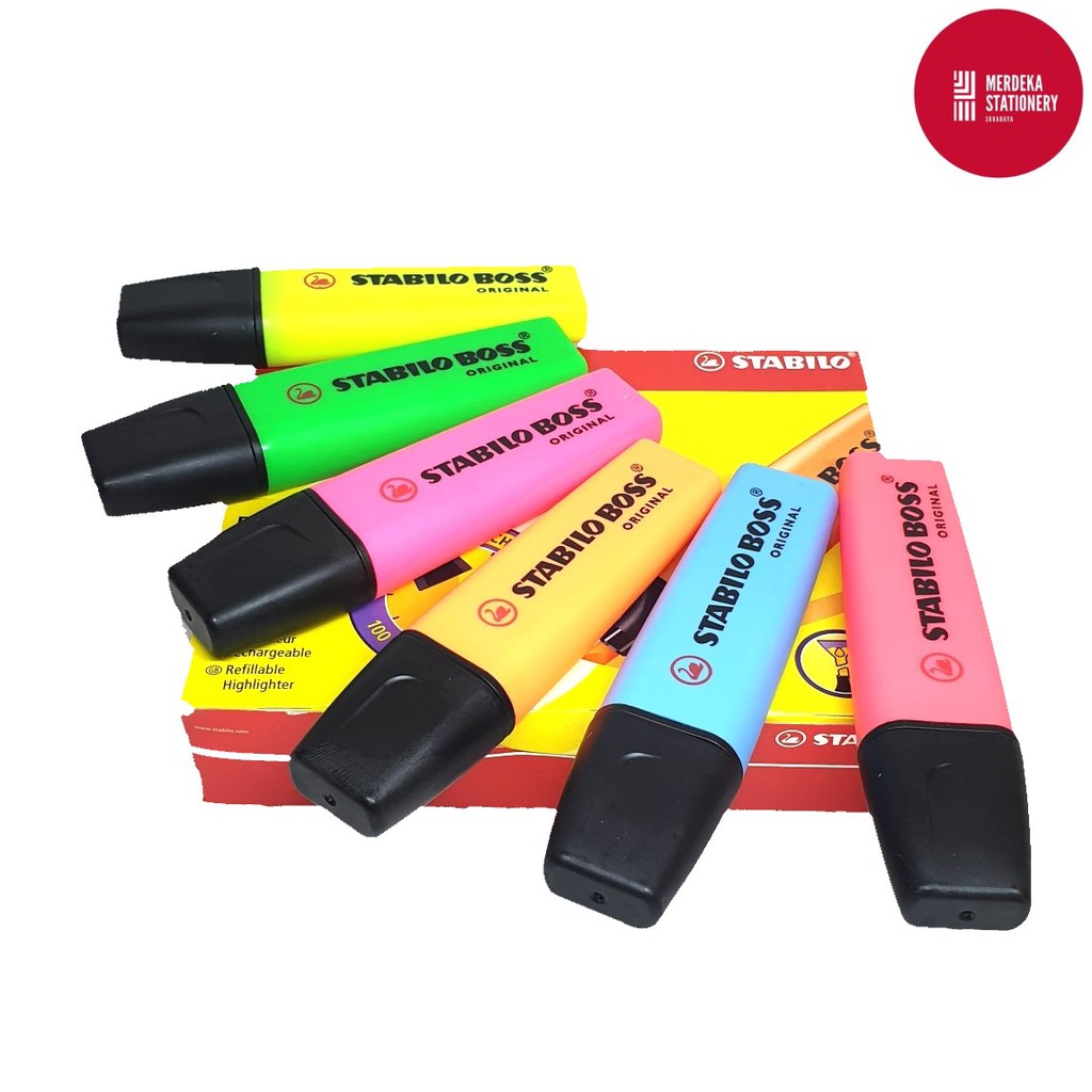 Jual Stabillo/Stabilo/Highlighter BOSS PINK/HIJAU/KUNING/ORANGE/BIRU ...