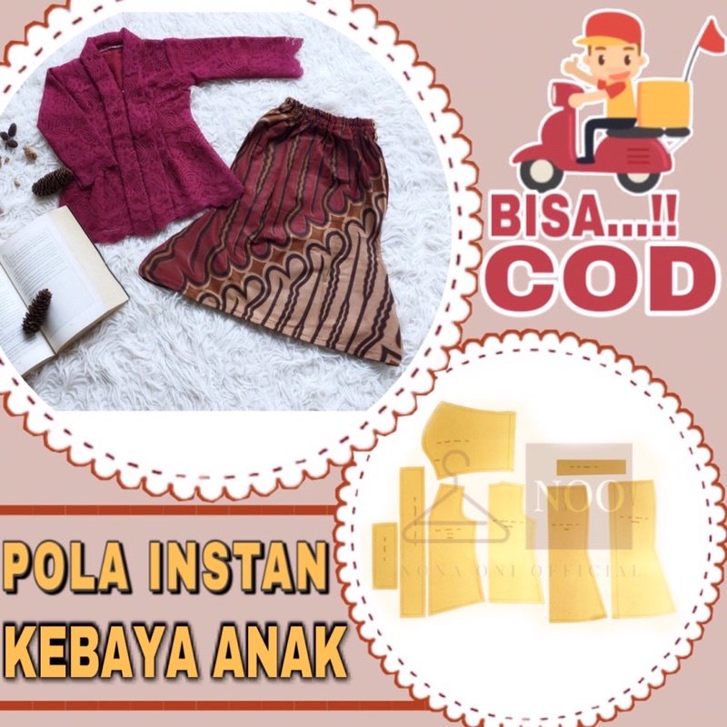 Jual BISA COD ️ Pola instan setelan kebaya anak kutu baru & rok duyung ...