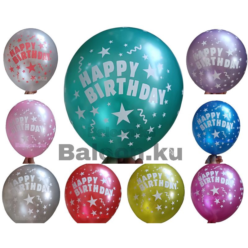 Jual BALON LATEX MOTIF TULISAN HAPPY BIRTHDAY | BALON PESTA ULANG TAHUN ...
