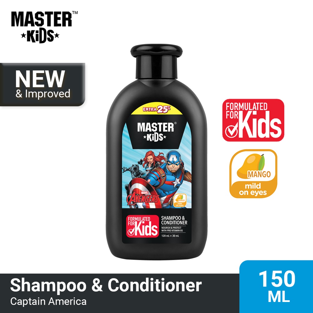 Jual Master Kids Shampoo & Conditioner Captain America 150ml | Shopee ...