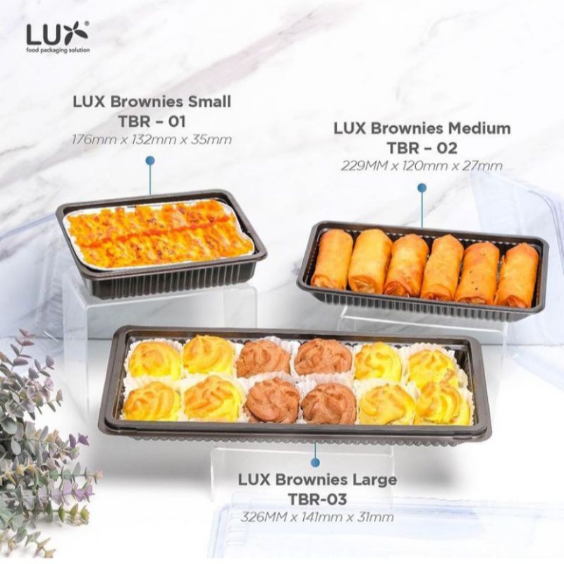 Jual Mika Brownies LUX coklat ukuran L - M - S /tempat bronis/ Box ...