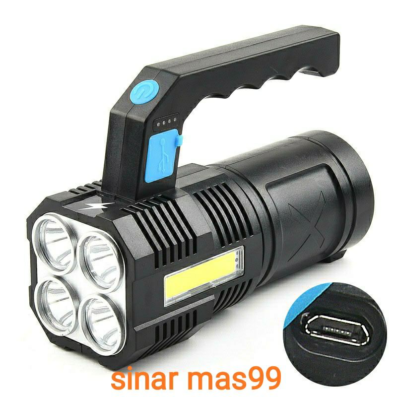 Jual Senter COB Senter USB Multifunction Super Terang Cree 4LED+COB | Shopee Indonesia