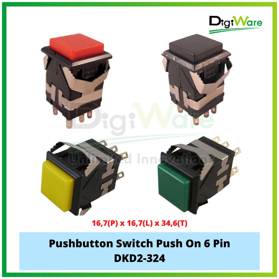 Jual Pushbutton Switch Push On 6 Pin DKD2-324 | Shopee Indonesia