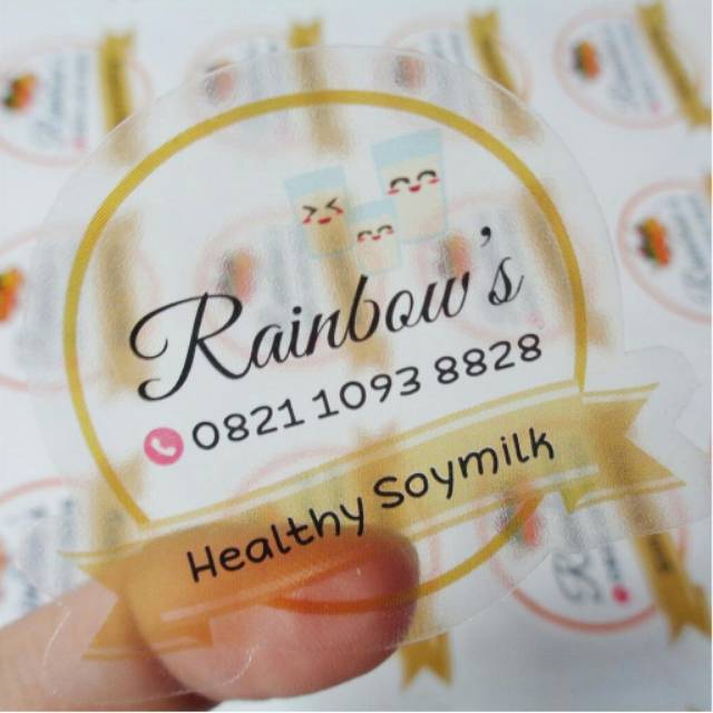 Jual Cetak Stiker Label Transparan / Bahan Cromo / Vinyl / Cutting ...