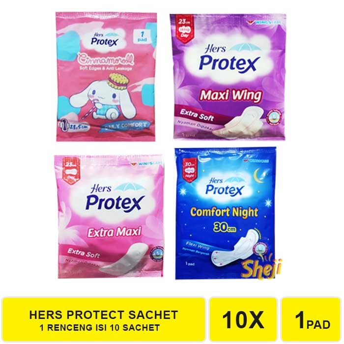 Jual PEMBALUT HERS PROTEX / HERS PROTECT DAILY COMFORT 1 PAD + WING (1 ...