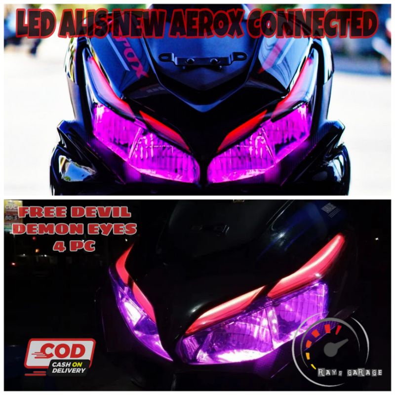 Jual COD sepaket lampu alis lampu led motor yamaha aerox connected ...