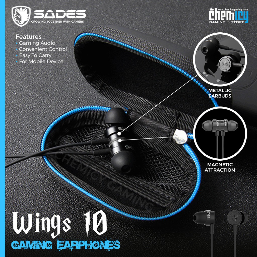 Jual Sades WINGS 10 / WINGS10 / WING 10 / WING10 Gaming Earphones ...