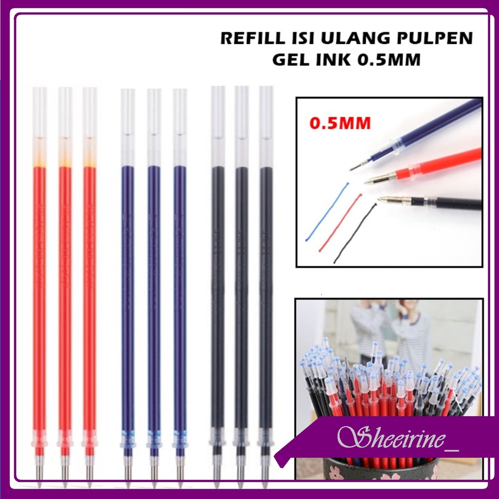 Jual Isi Pulpen Gel Mini 0.5mm Refill Pulpen Tinta Pena Bolpen Isi Jel ...