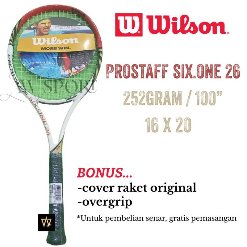 Jual Raket Tenis Wilson PROSTAFF BLX Six One 26 Anak Berat : 252g Original | Shopee Indonesia