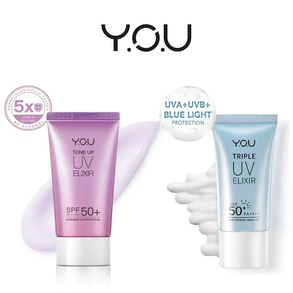 Jual Y.O.U Triple UV Elixir Sunscreen Gel - YOU Tone Up UV Elixir Hyaluronic Acid - SPF 50+ PA ...