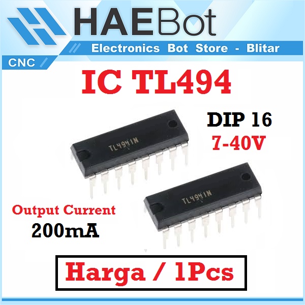 Jual [HAEBOT] IC TL494 Pengontrol PWM Inverter 12V 220V AC DC DIP Amplifier Converter Sine Wave ...