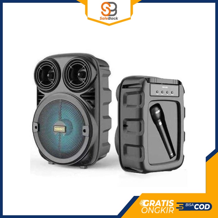 Jual Speaker aktif Bluetooth LED KIMISO 3381 Plus Mic Portable wireless ...