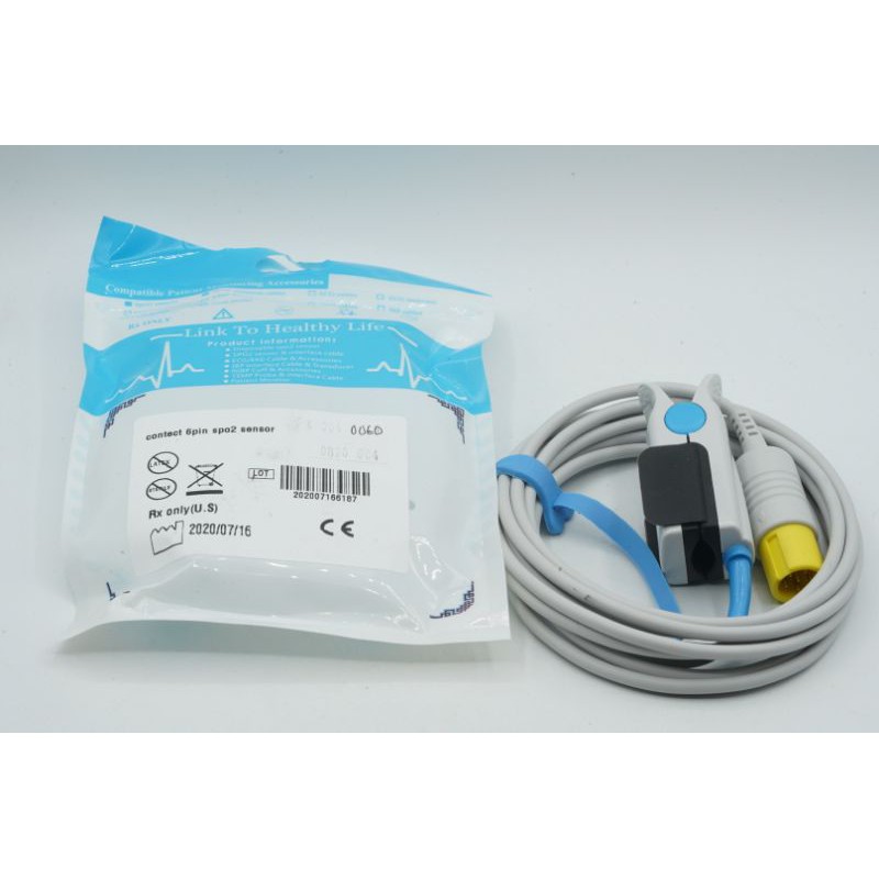 Jual Kabel SpO2 Cable Contect 6 Pin Sensor Adult Finger Clip - SKU 4. ...