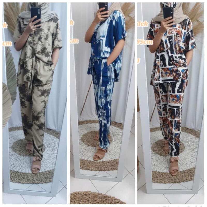 Jual ONE SET | SET DAILY | PIYAMA RAYON PREMIUM (PENDEK) | Shopee Indonesia