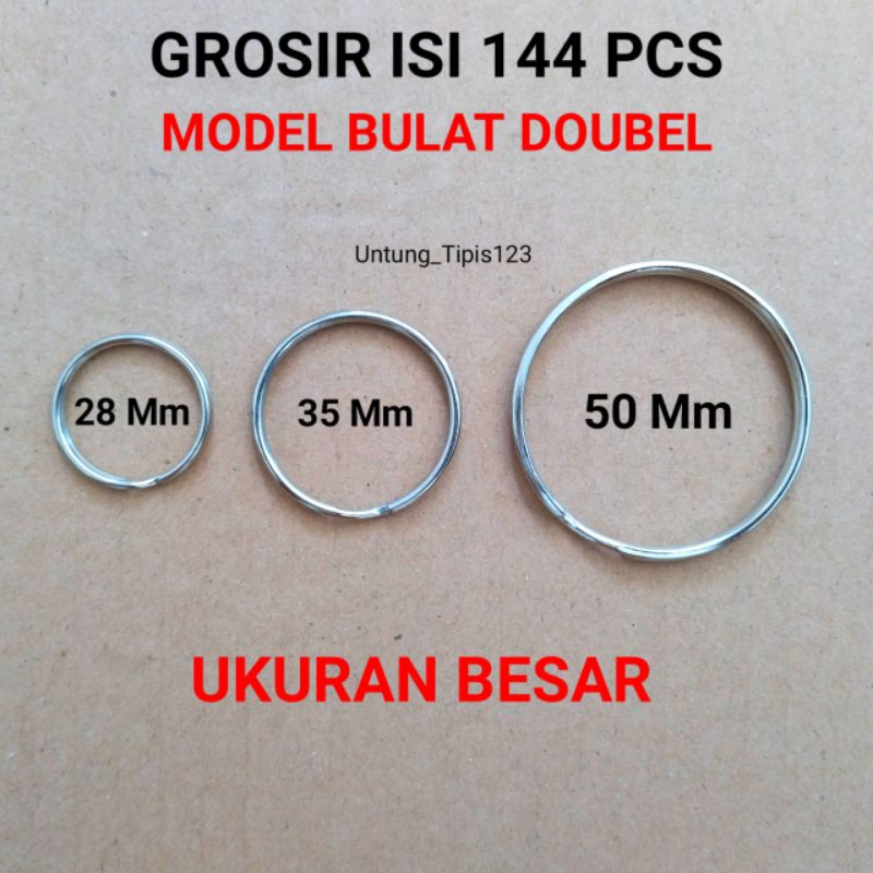 Jual Ring Ganci bulat Ring gantungan kunci double isi 144 Pcs ukuran ...