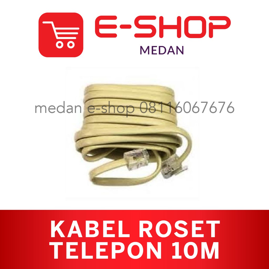 Jual Kabel Line Telepon Rumah 10 meter / Kabel Roset telepon Rj 11 full ...