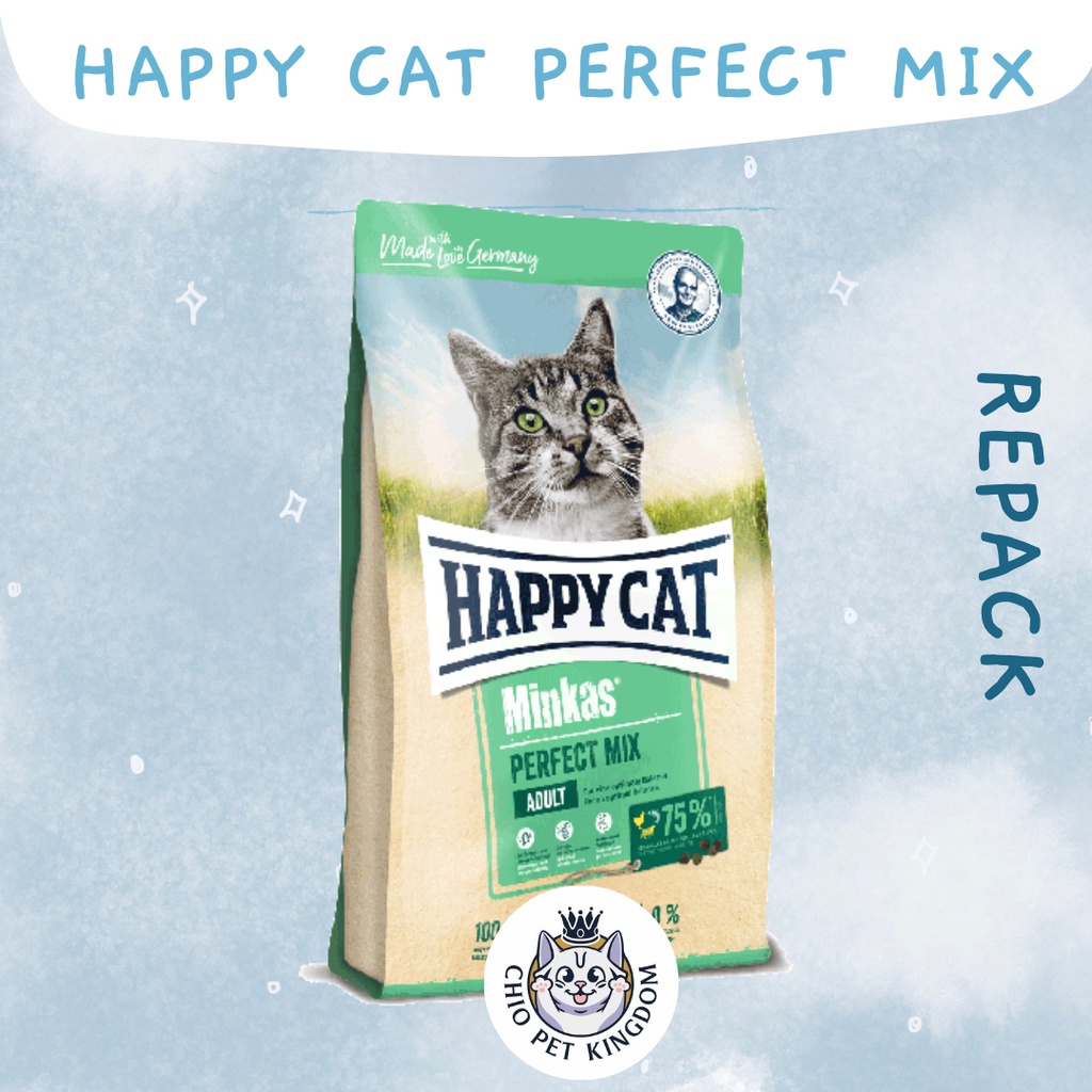 Jual HAPPY CAT MINKAS PERFECT MIX REPACK / CAT FOOD PREMIUM | Shopee ...