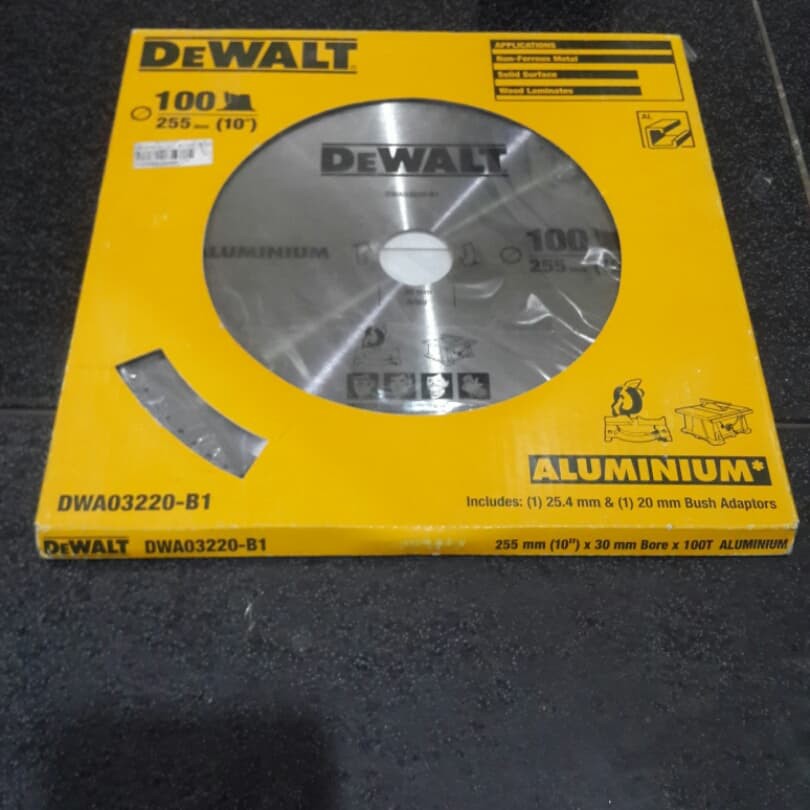 Jual Circular Saw Blade 10 Inci Atau 255mm x 100T Aluminium DEWALT ...