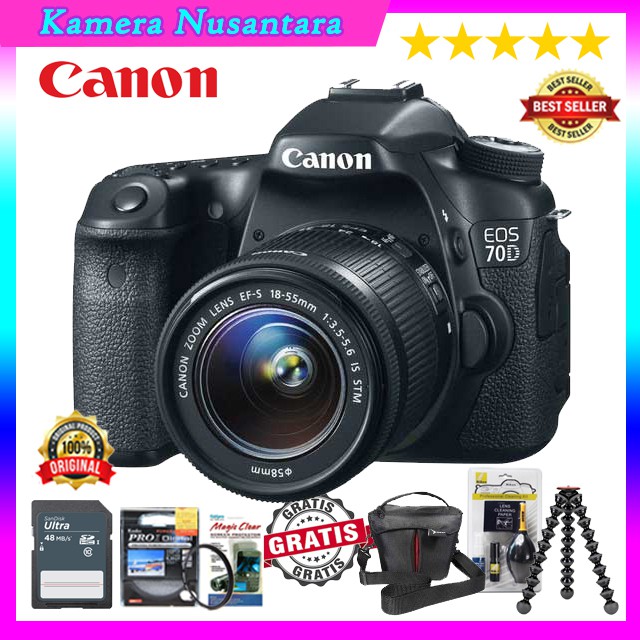Jual CANON EOS 70D KIT 18-55MM IS STM ORIGINAL / 70D | Shopee Indonesia