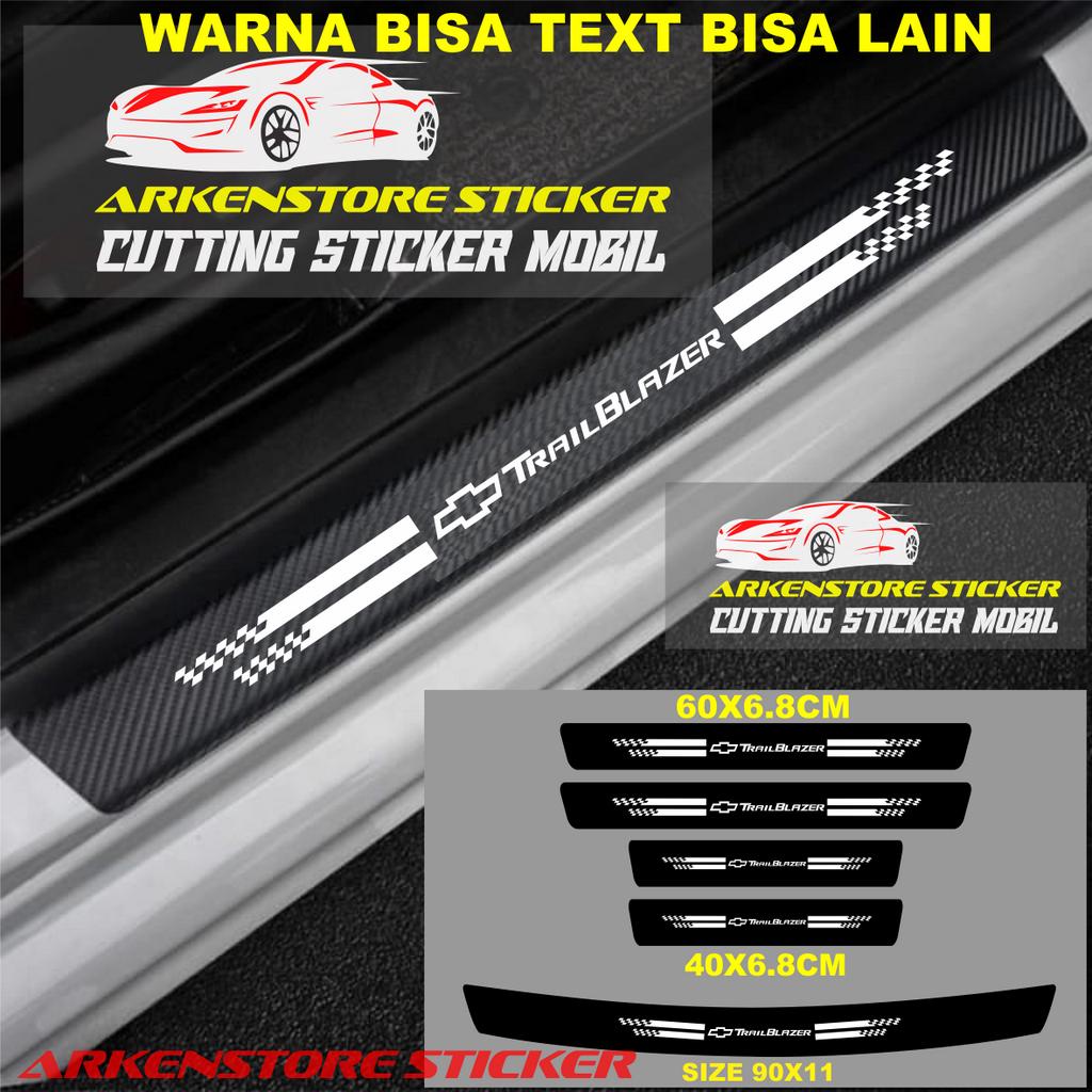 Jual 5pintu sticker sill plate carbon 3d mobil trailblazer sticker ...