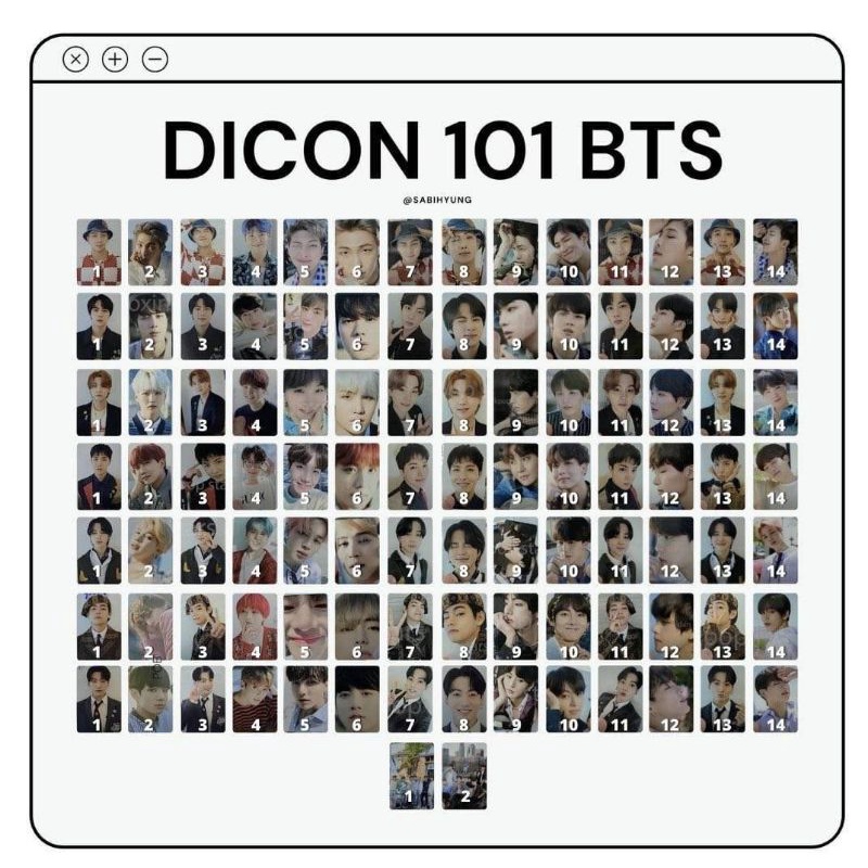 Jual SHARING PC BTS DICON 101 (PHOTOCARD DICON) | Shopee Indonesia
