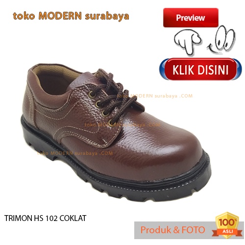 Jual TRIMON HS 102 COKLAT sepatu kerja pantovel pria safty | Shopee ...