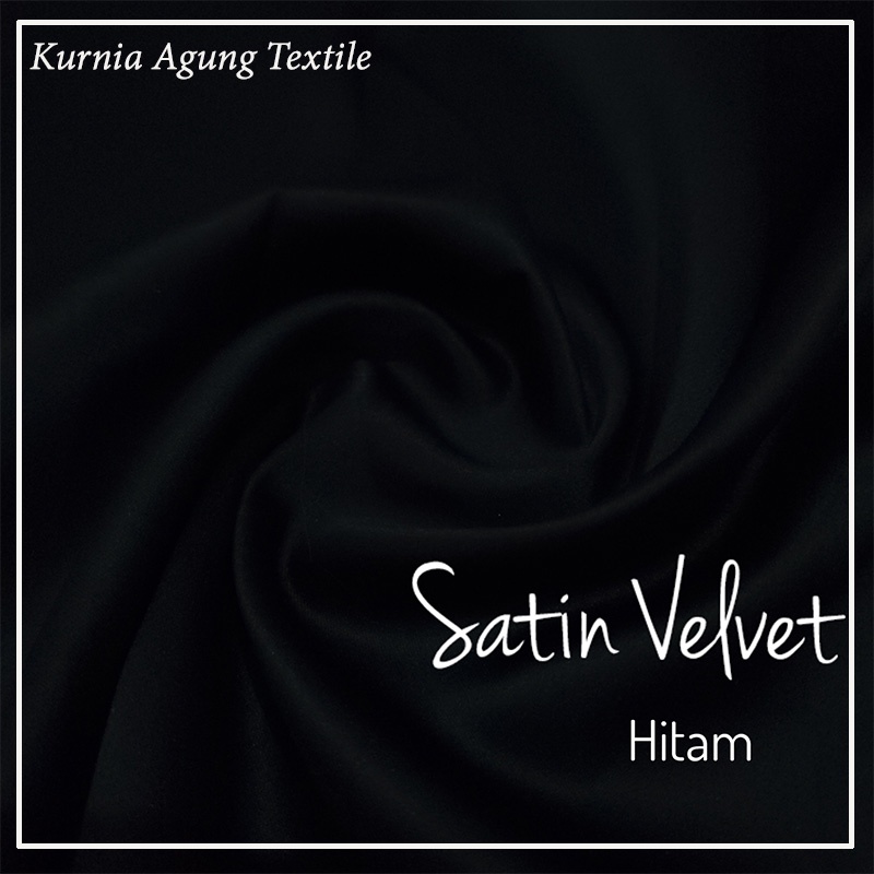 Jual Kain Satin Velvet Polos Premium Warna HITAM Satin Bridesmaid Mewah ...