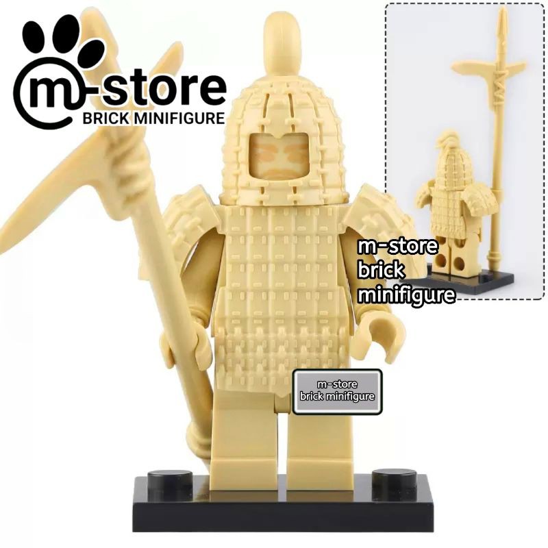 Jual brick qin dynasty terracotta heavy armor halberd man mini toy ...