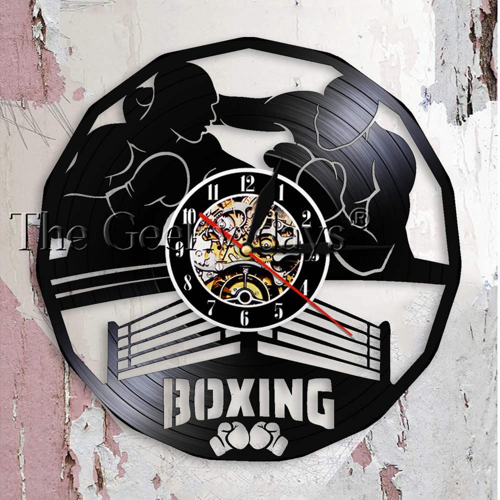 Jual Boxing Gym Sign Boxing Martial Arts Wall Clock Madville Wall Decor ...