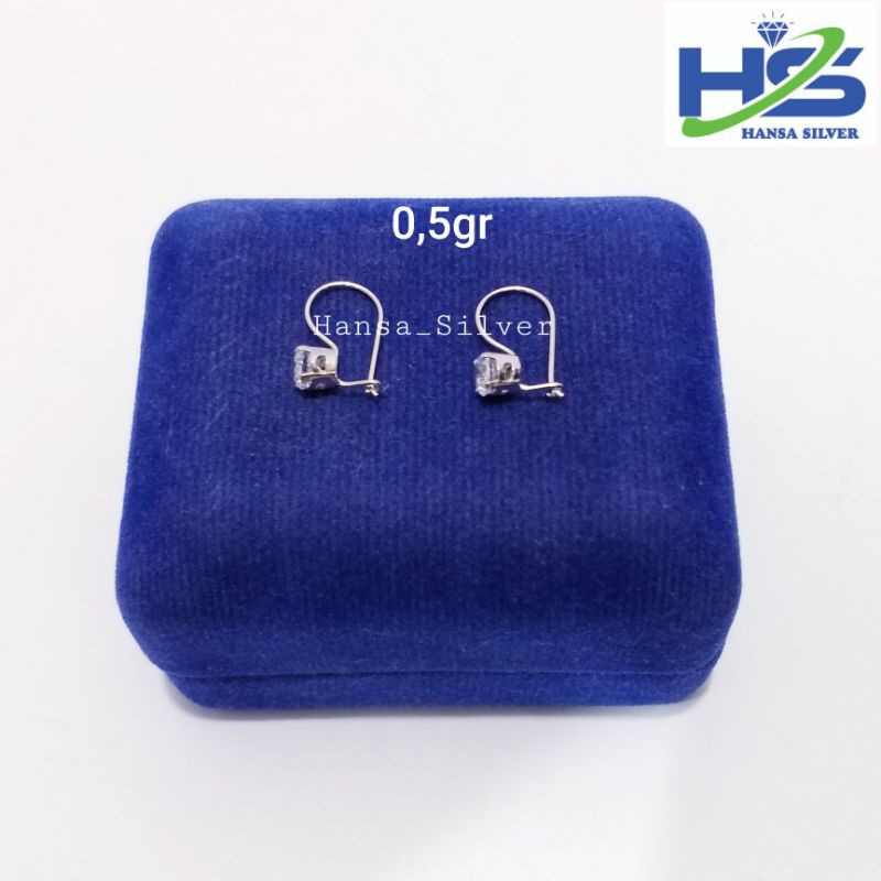 Jual Anting Perak Asli Silver 925 Lapis Emas Putih Model Desi 0,5 Gram Ukuran Anak - Anting ...