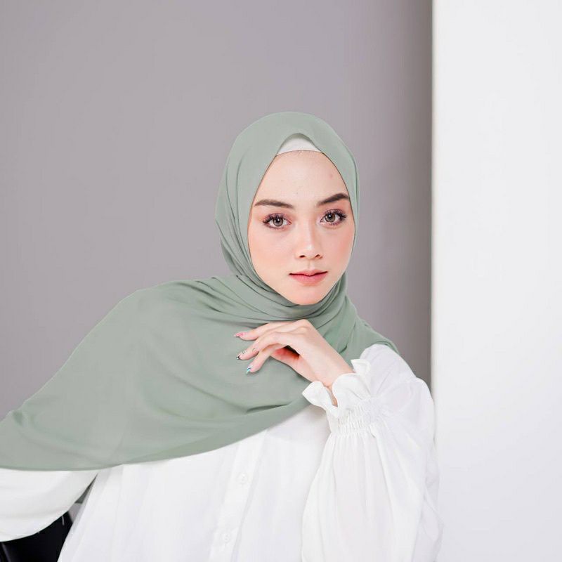 Jual kerudung jilbab PASHMINA segi empat panjang bahan CERUTY babydoll premium/pasmina ceruty ...