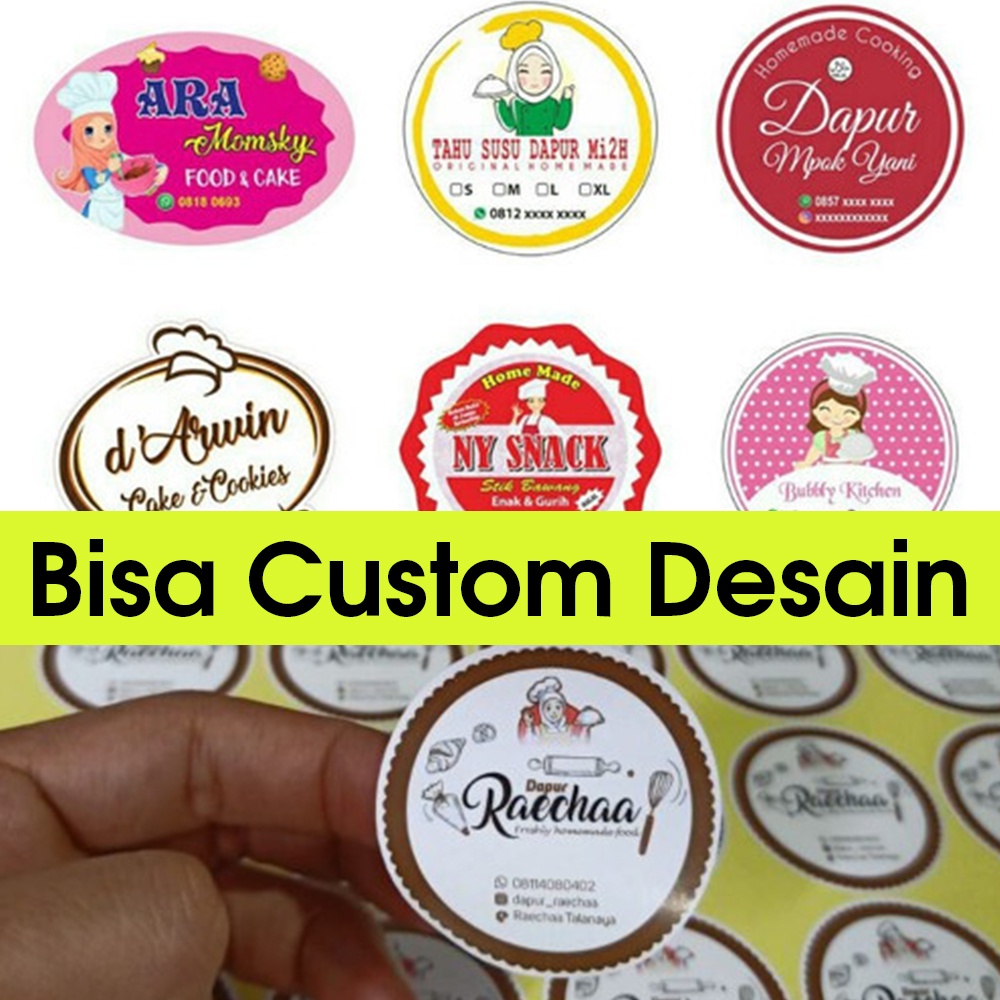 Jual Stiker Label Makanan Jualan Bulat Bisa Custom Desain Sendiri Bahan ...