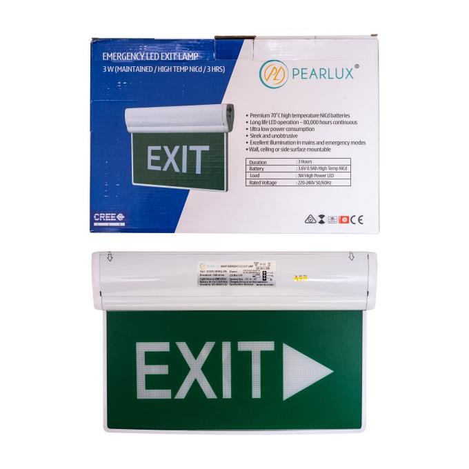 Jual Emergency Led Exit Lamp Sign Lampu Exit Darurat Pearlux Eqv