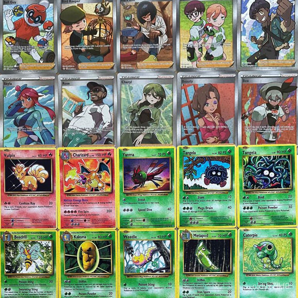 Jual 5/60PCS 1996 Years Pokemon Cards Flash Trainer Charizard Pikachu Mewtwo Display Playing ...