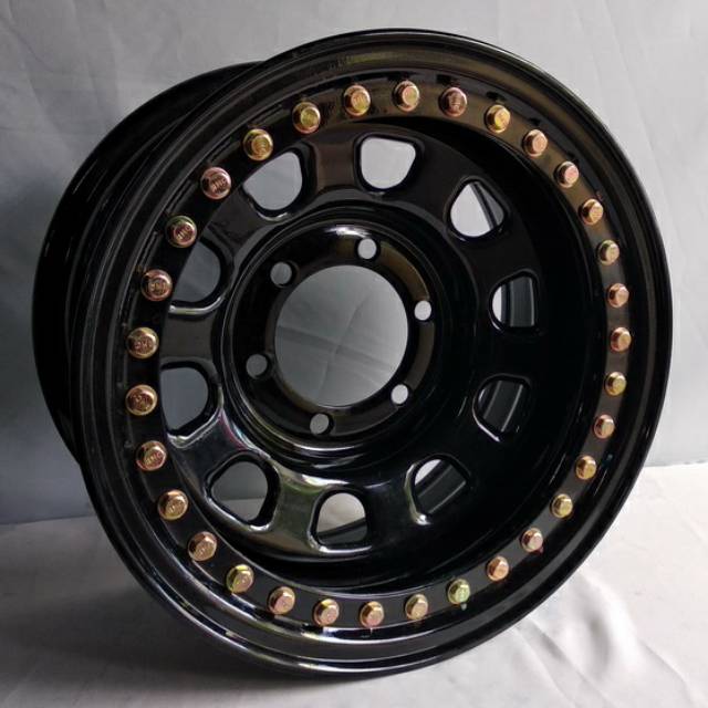 Jual Velg Daytona Beadlock 16x10 6H 139.7 et-44 BLACK Ring 16 R16 Lebar ...