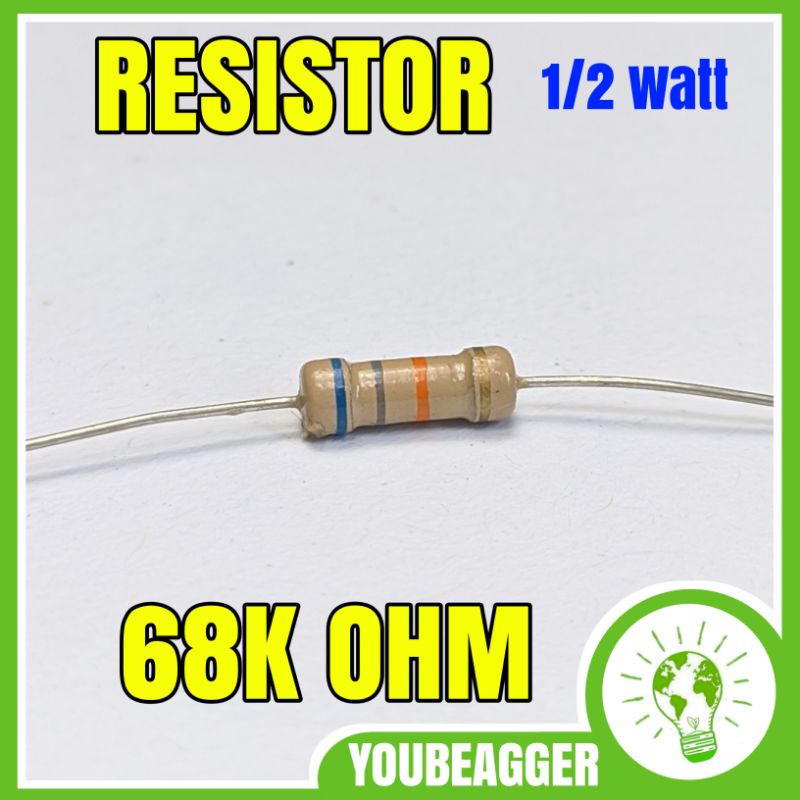 Jual Resistor 68K ohm 1/2 watt | Shopee Indonesia