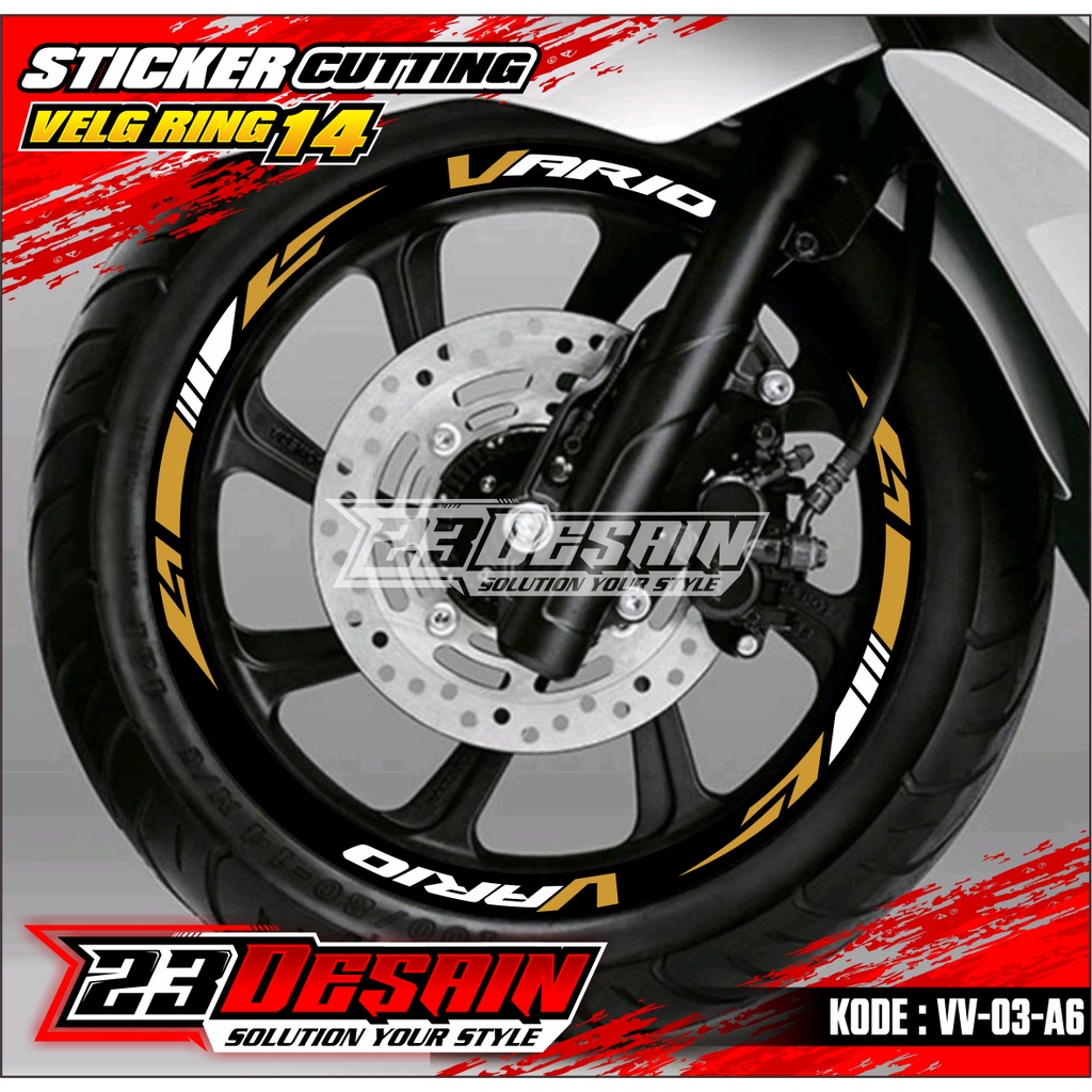 Jual Cutting Sticker Velg Honda Vario 110 125 150 160 - Aksesoris Motor Stiker List Pelek Roda ...