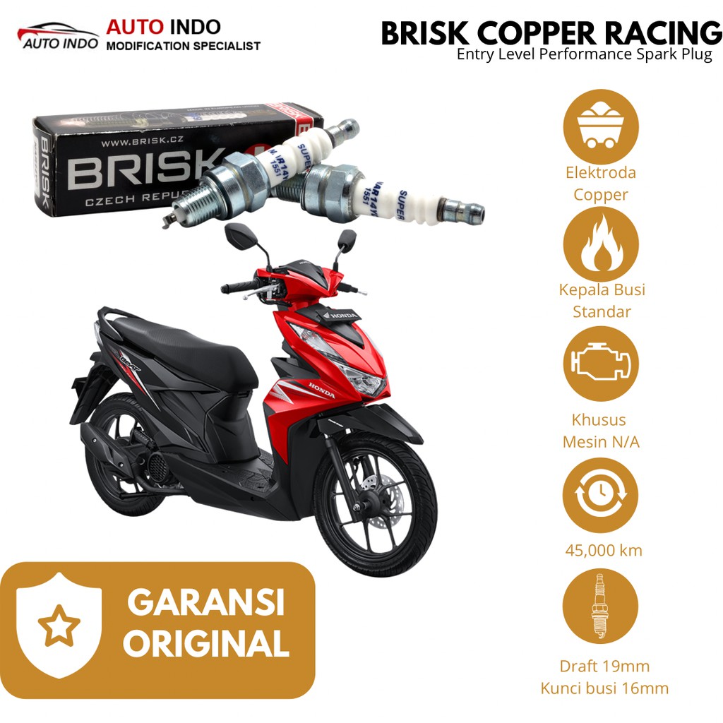 Jual Busi Motor Racing Honda Beat Busi Brisk Copper Racing AR12C 100% ...
