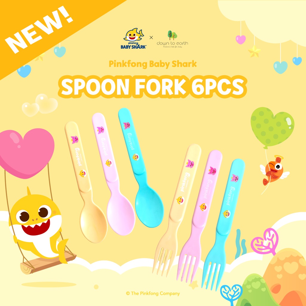 Jual Pinkfong Baby Shark Spoon Fork 6pcs | Shopee Indonesia