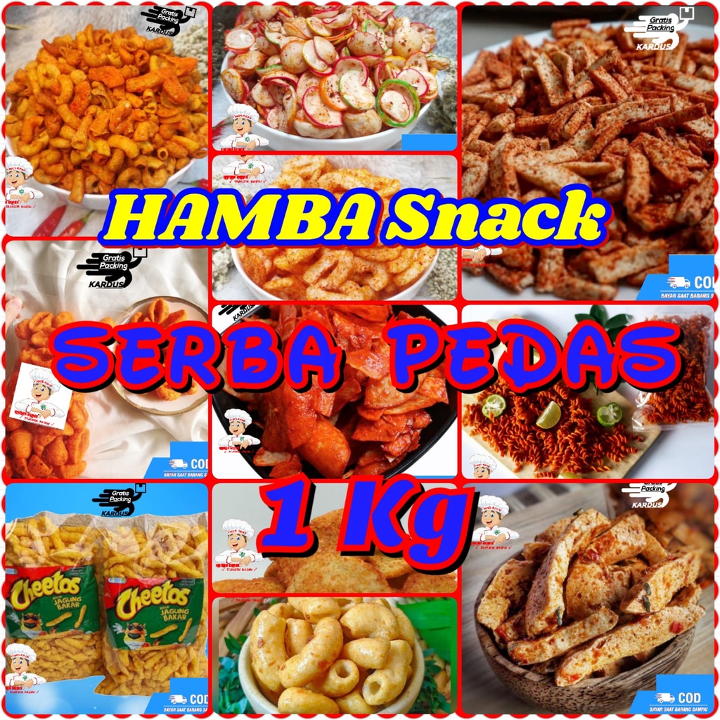 Jual [1Kg] SERBA PEDAS COD | HAMBA SNACK ANEKA MAKANAN SUPER PEDAS ...