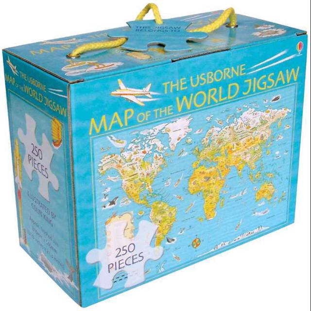 Jual Usborne map of the world jigsaw puzzle | Shopee Indonesia