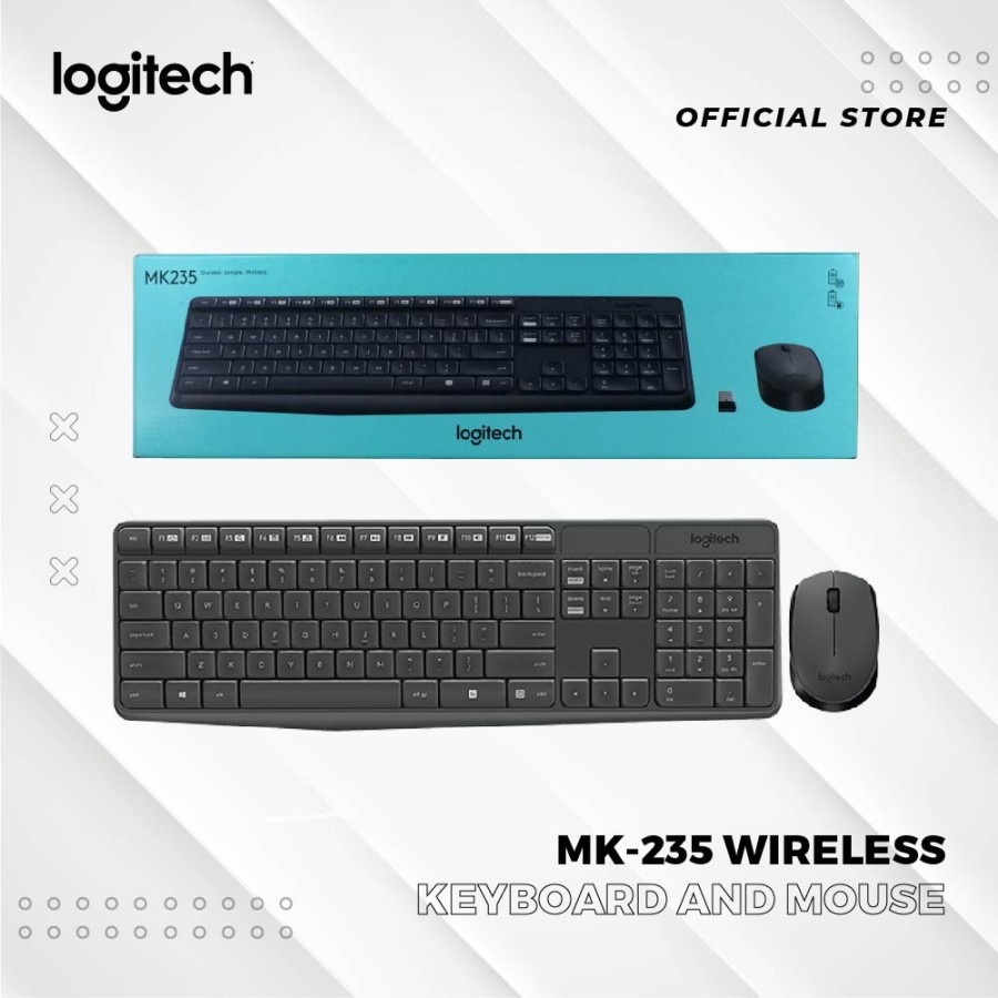 Jual Logitech Mk235 Wireless Keyboard Mouse Combo Shopee Indonesia